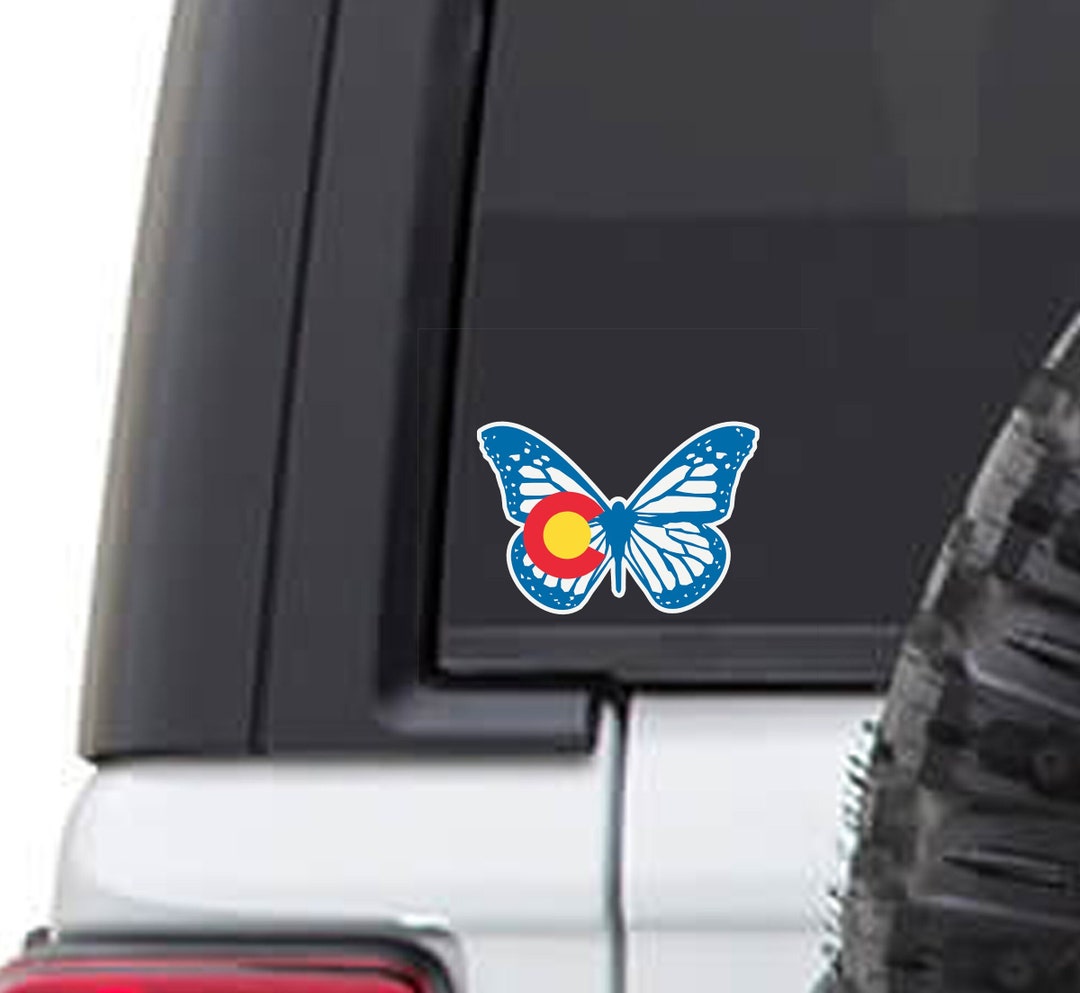 Colorado State Flag Monarch Butterfly Vinyl Sticker Decal - CO I Love ...