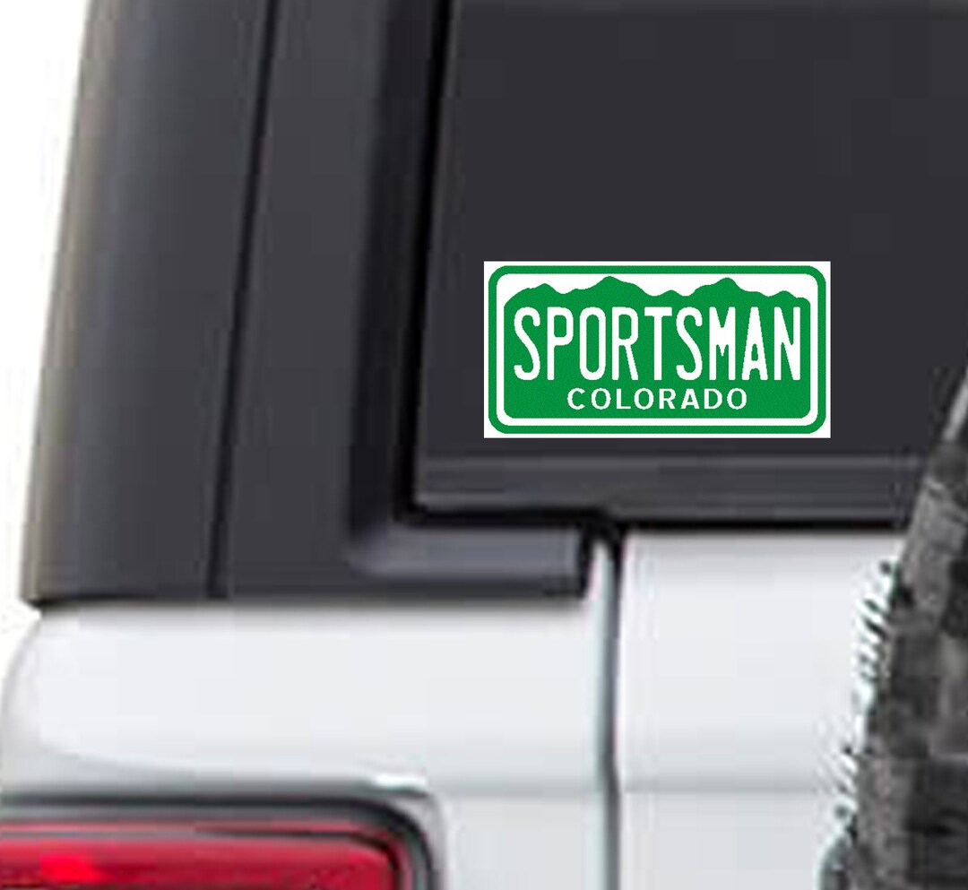 Colorado License Plate Sportsman Vinyl Sticker Decal - CO I Love ...
