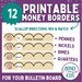 Printable Coin Money Bulletin Board Borders, 12 Mix-and-match Borders ...