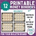 Printable Coin Money Bulletin Board Borders, 12 Mix-and-match Borders ...