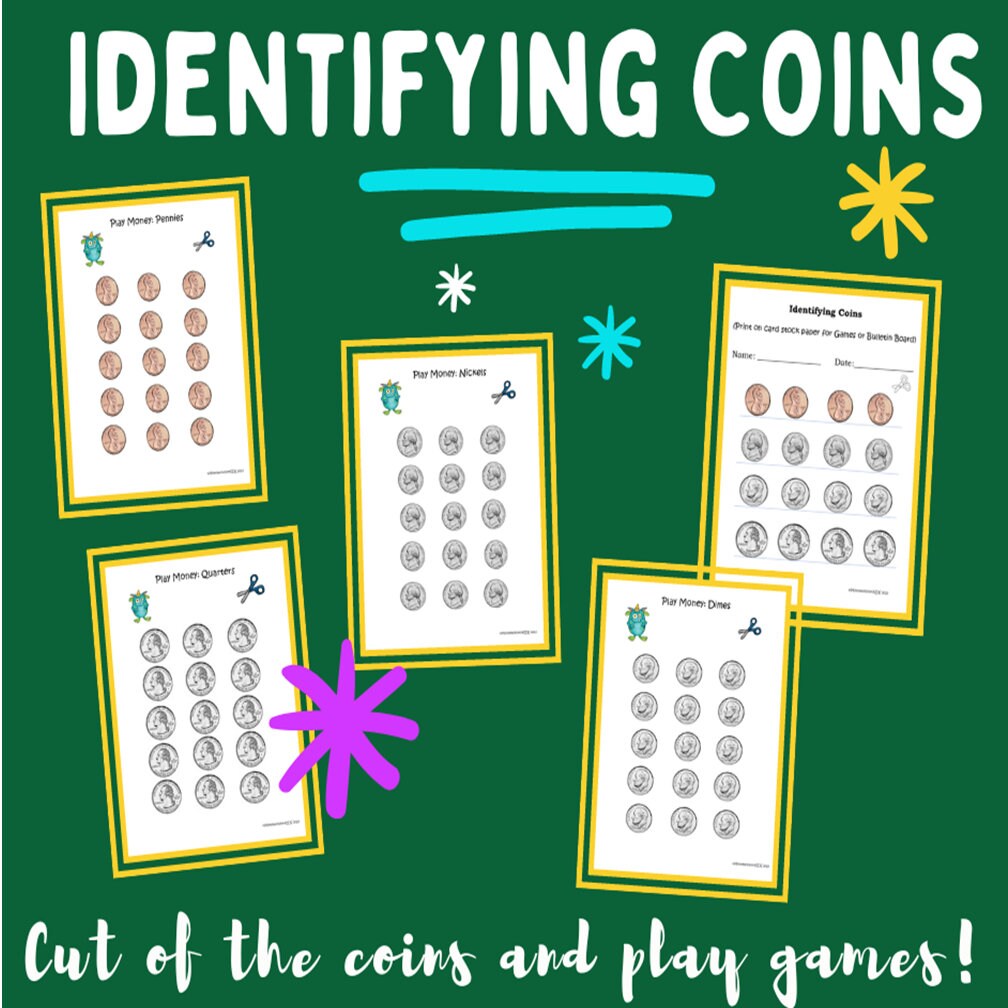 Identifying Coins, Coin Worksheet, Coin Activity, Money, Counting Coins ...