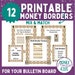 Printable Coin Money Bulletin Board Borders, 12 Mix-and-match Borders ...