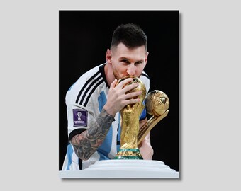 Football Legend Lionel Messi Poster,messi Kisses the World Cup,the World's Best Footballer ...