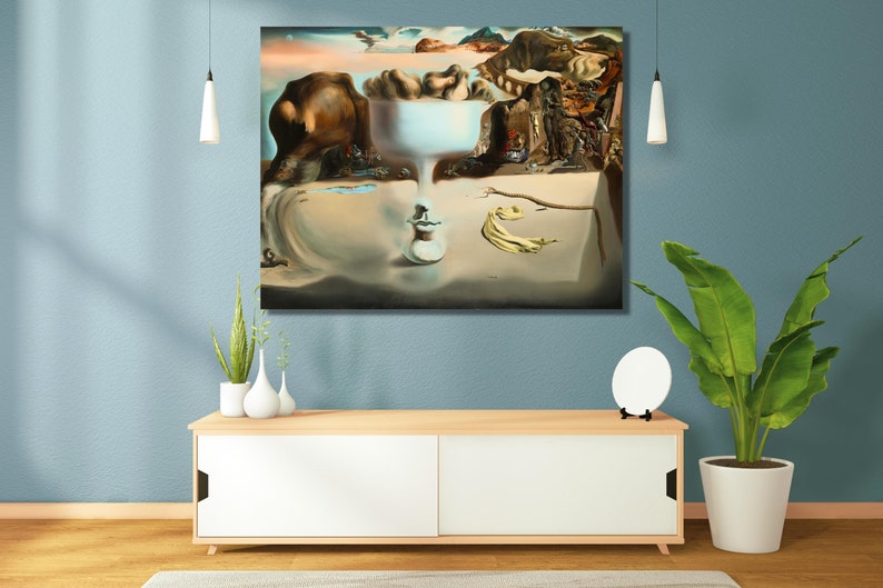 Salvador Dali Apparition of A Face and Fruit Dish on A Beach Poster ...