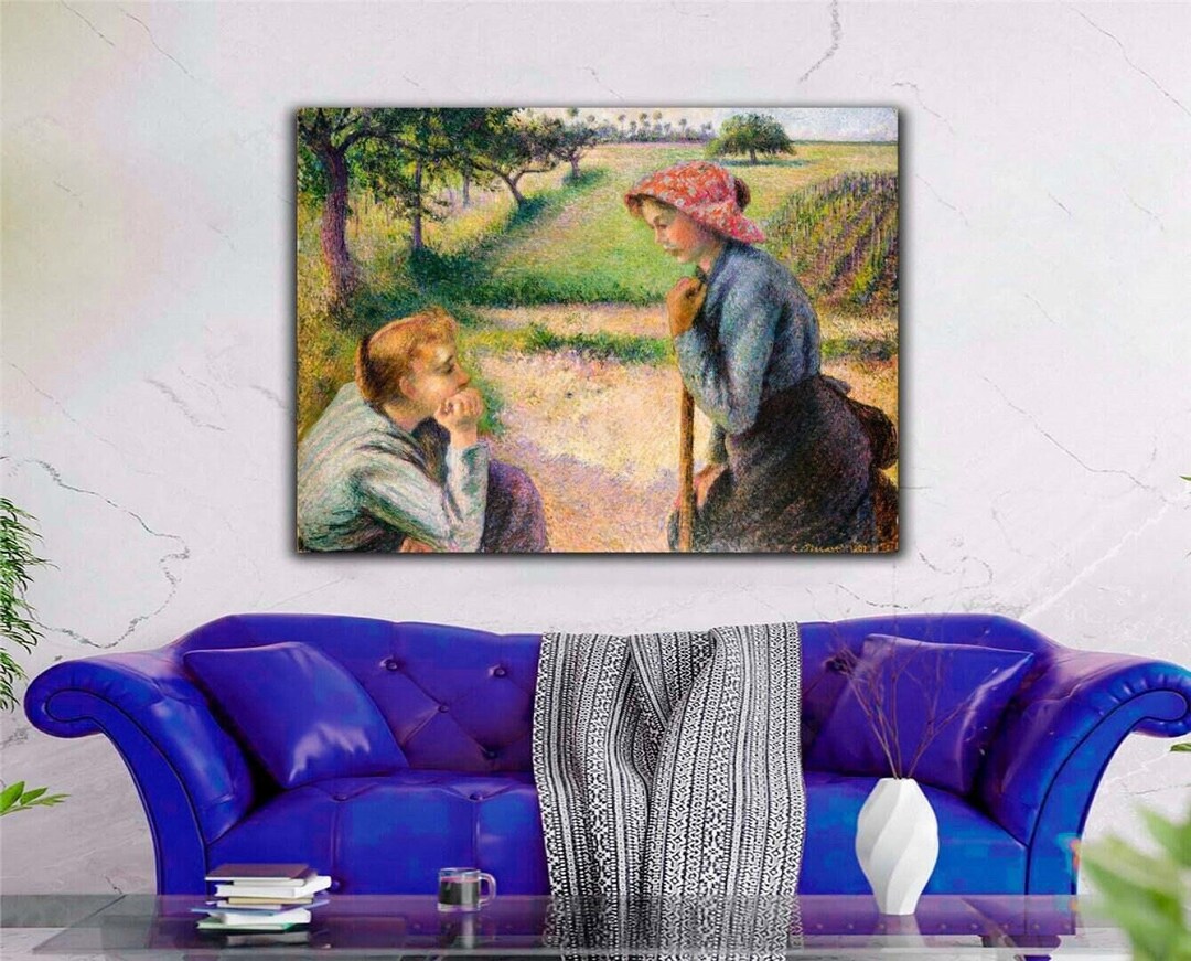 Camille Pissarro Two Young Peasant Women 1891 Canvas Print Wall Art ...