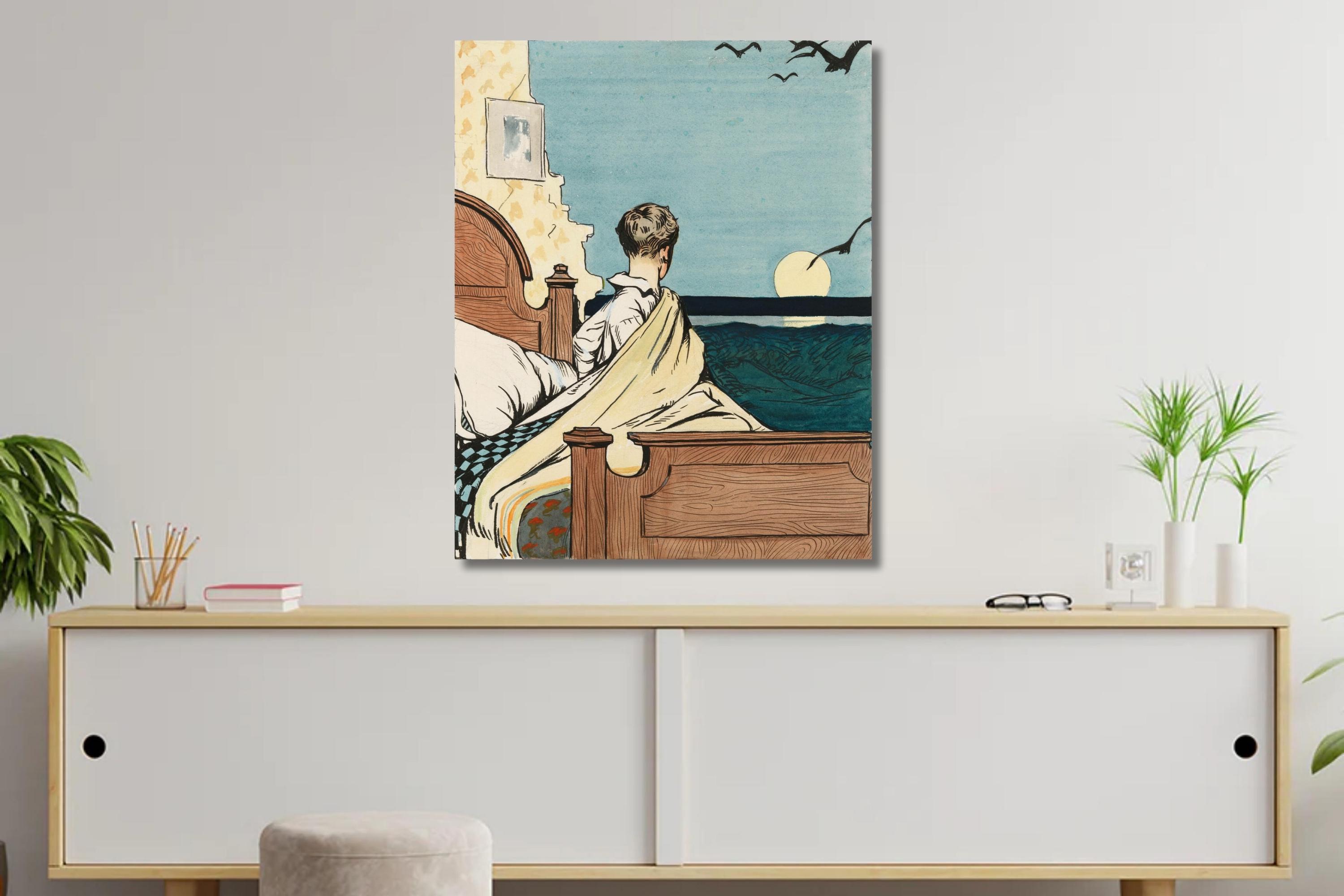 Edward Hopper Boy and Moon Canvas Wall Art, Edward Hopper Print Art ...