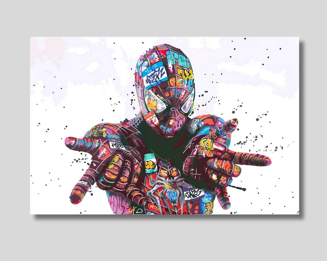 Spider-man Graffiti Ready to Hang Canvas,spider-man Poster,spider-man ...