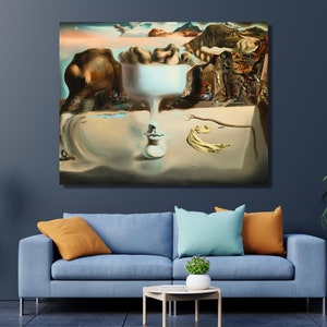 Salvador Dali Apparition of A Face and Fruit Dish on A Beach Poster ...