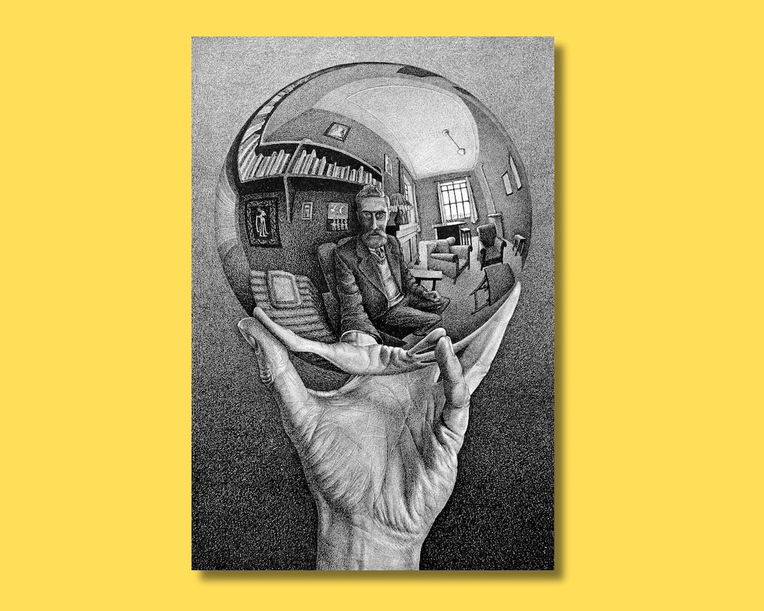 Hand With Reflecting Sphere by Maurits Cornelis Escher Canvas Wall Art ...
