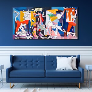 Guernica by Pablo Picasso Canvas Wall Art, Guernica Colored Painting ...