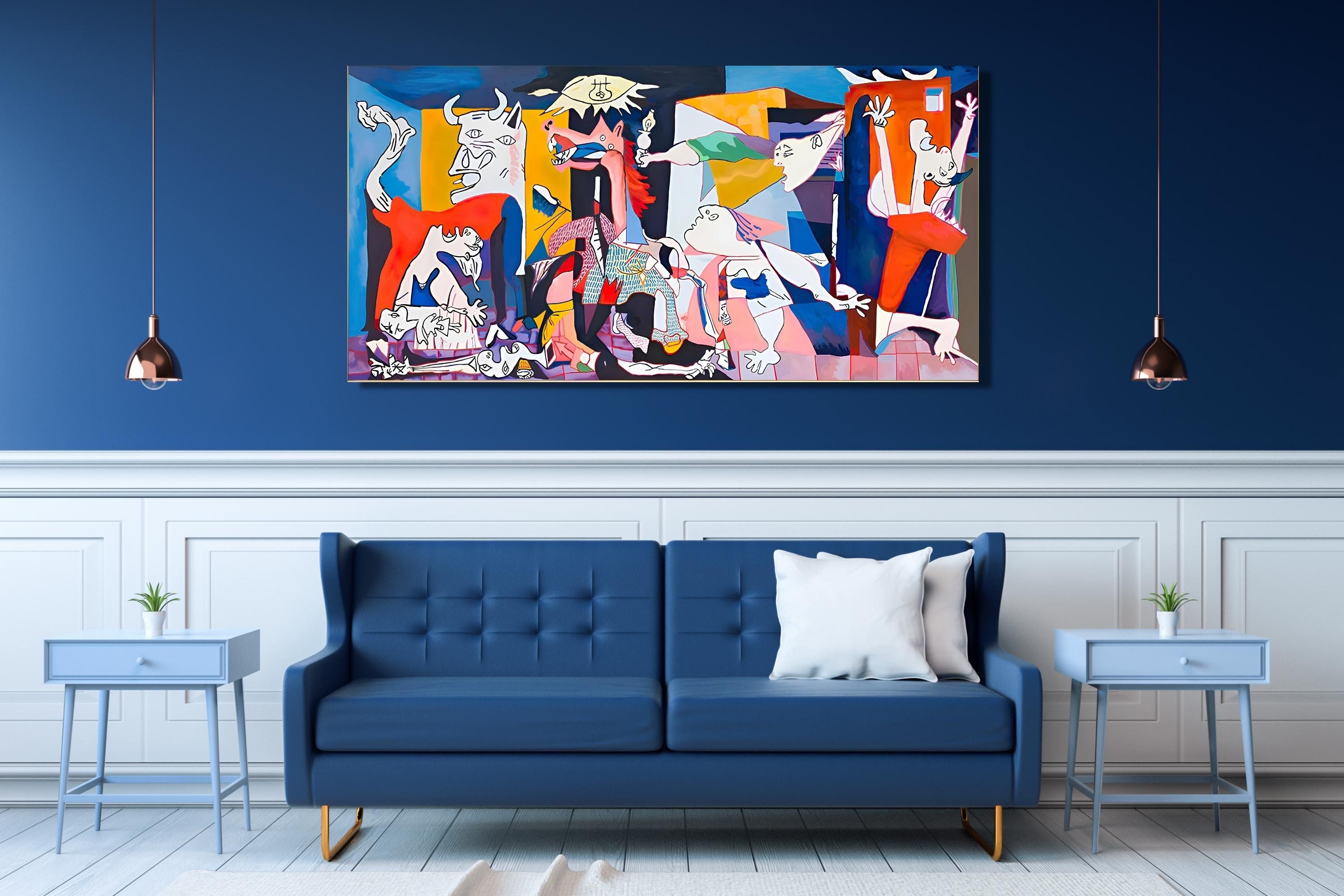 Guernica by Pablo Picasso Canvas Wall Art, Guernica Colored Painting ...