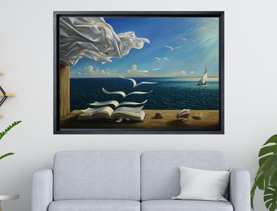 Salvador Dali Book to Birds Canvas Wall Art, Reproduction Prints ...