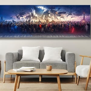 150 Movie Blockbuster Characters Panorama Canvas Wall Art Wall Art New ...