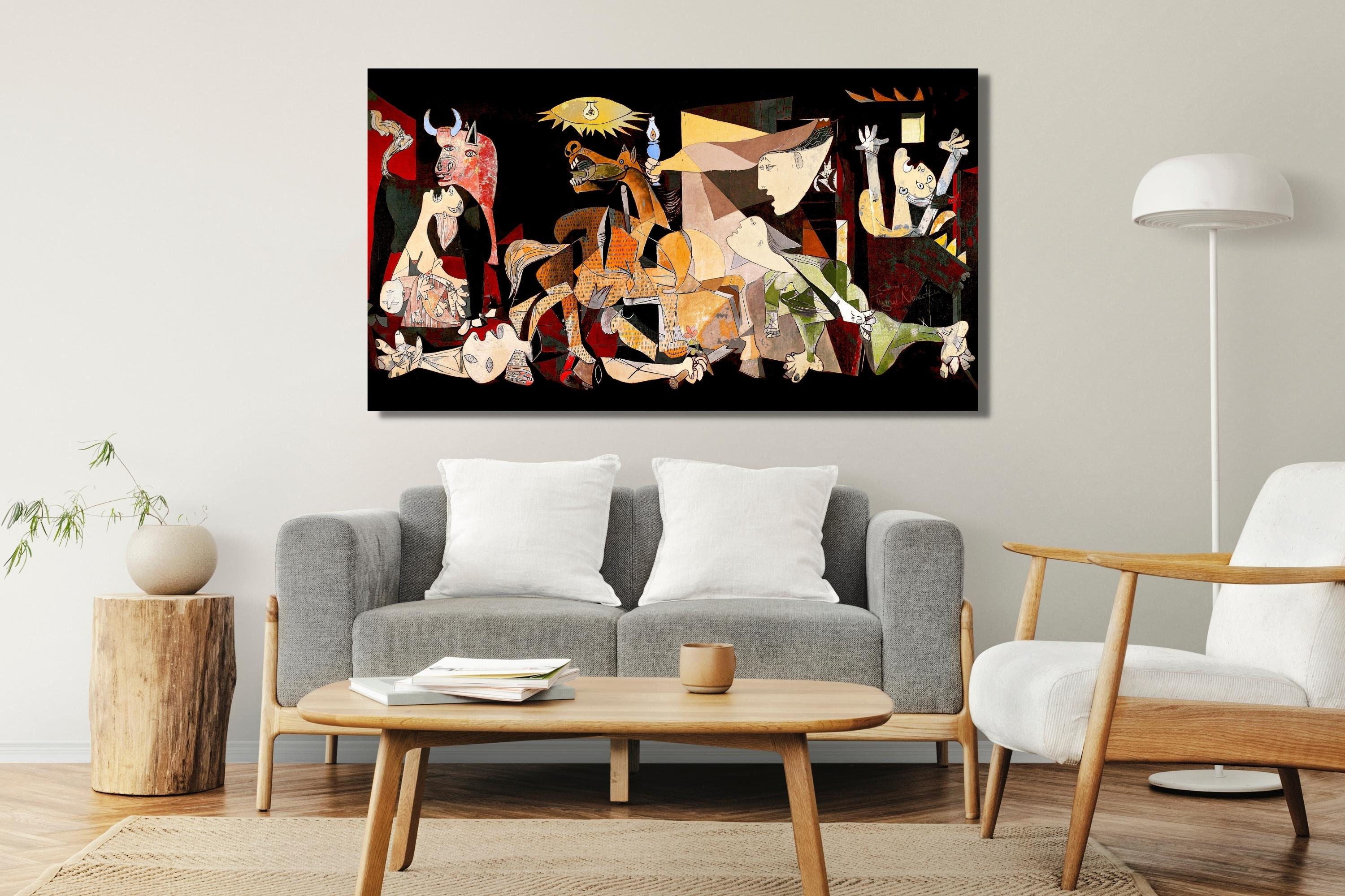 Guernica by Pablo Picasso Canvas Wall Art, Guernica Colored Painting ...