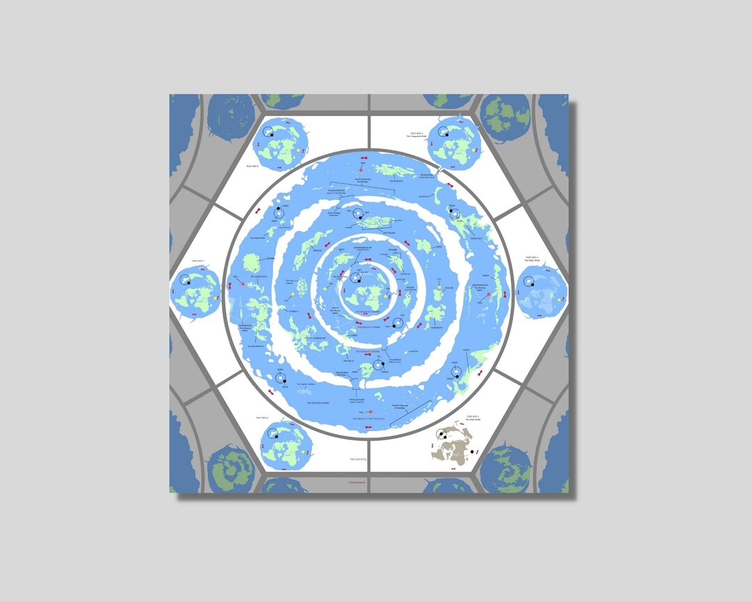 Flat Earth Map Canvas Wall Art, Flat Earth Map Poster, Flat Earth Map ...