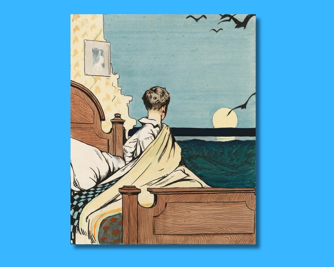 Edward Hopper Boy and Moon Canvas Wall Art, Edward Hopper Print Art ...