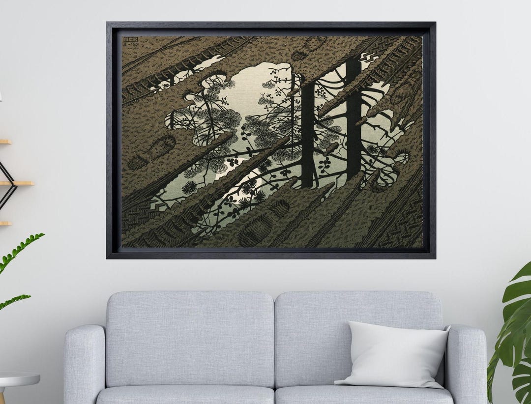 Puddle by Maurits Cornelis Escher Canvas Wall Art, Escher Canvas Print ...