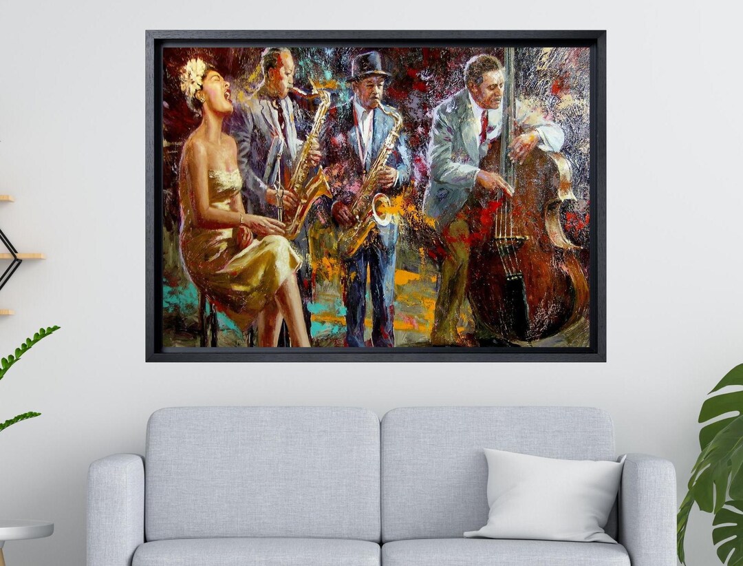 Abstarcts Jazz Musicians Canvas Wall Art, Jazz Musicians Poster Print ...