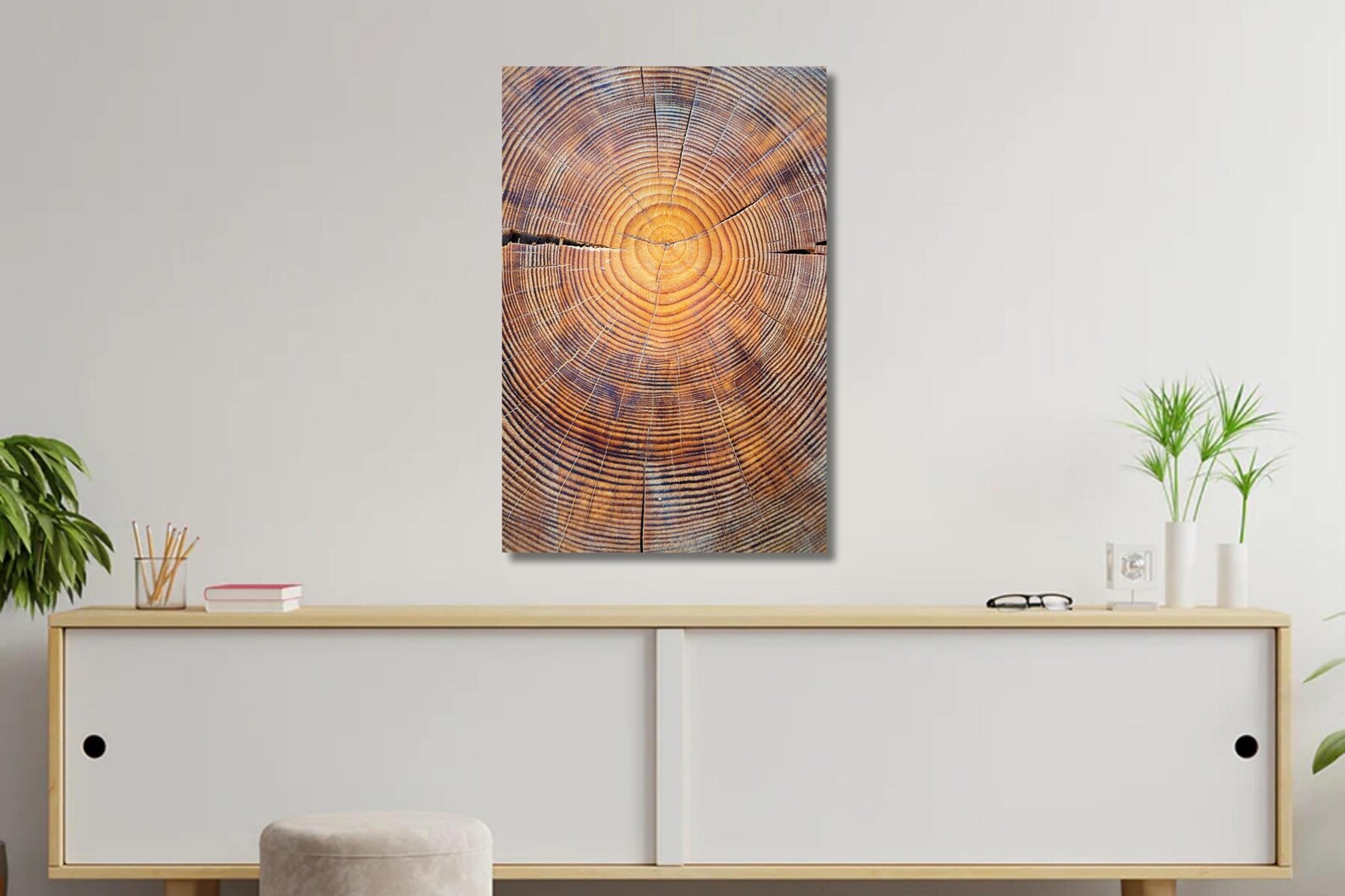 Natural Tree Rings Canvas Wall Art, Tree Ring Print of Stump, Tree ...