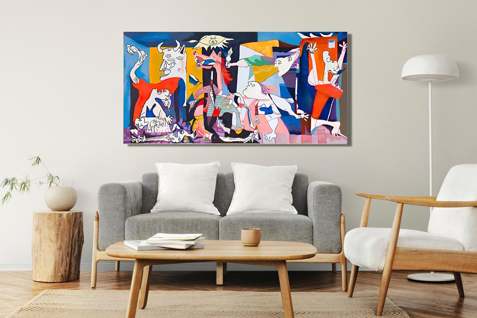Guernica by Pablo Picasso Canvas Wall Art, Guernica Colored Painting ...