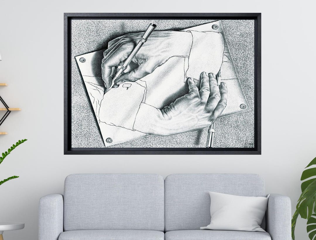Drawing Hands by Maurits Cornelis Escher Canvas Wall Art, Escher Canvas ...