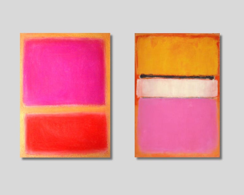 Set of 2 Mark Rothko Reproduction Canvas Wall Art Print,handmade Canvas ...