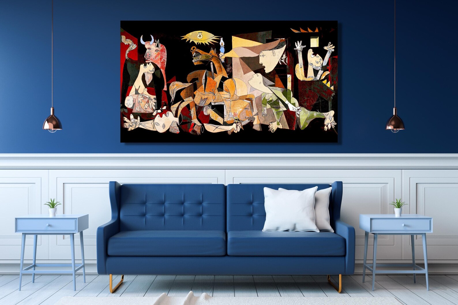 Guernica by Pablo Picasso Canvas Wall Art, Guernica Colored Painting ...