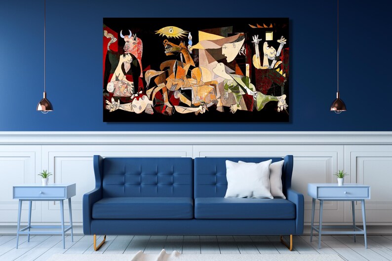 Guernica by Pablo Picasso Canvas Wall Art, Guernica Colored Painting ...