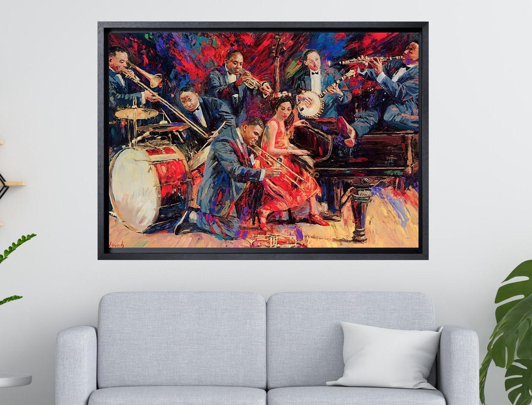 Abstarcts Jazz Musicians Canvas Wall Art, Jazz Musicians Poster Print ...