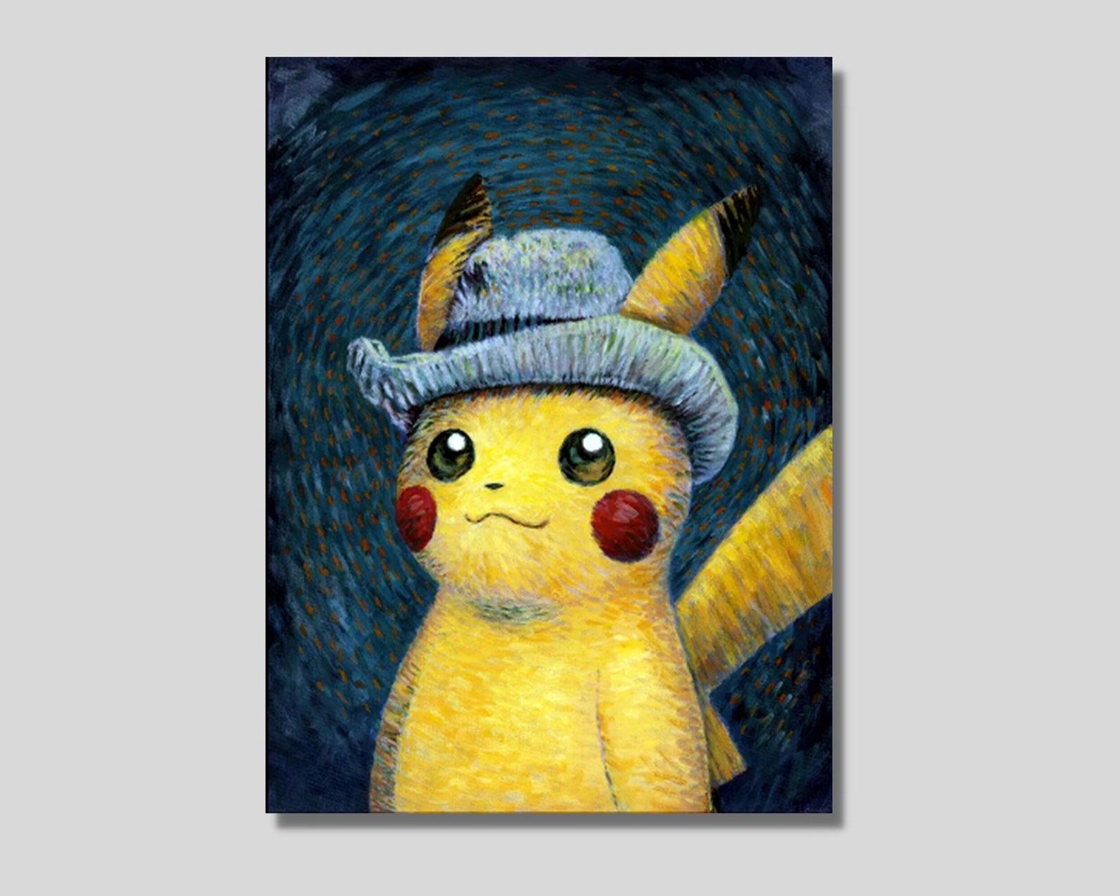 Pikachu Van Gogh Canvas Wall Art, Pikachu Van Gogh Poster, Pikachu Van ...
