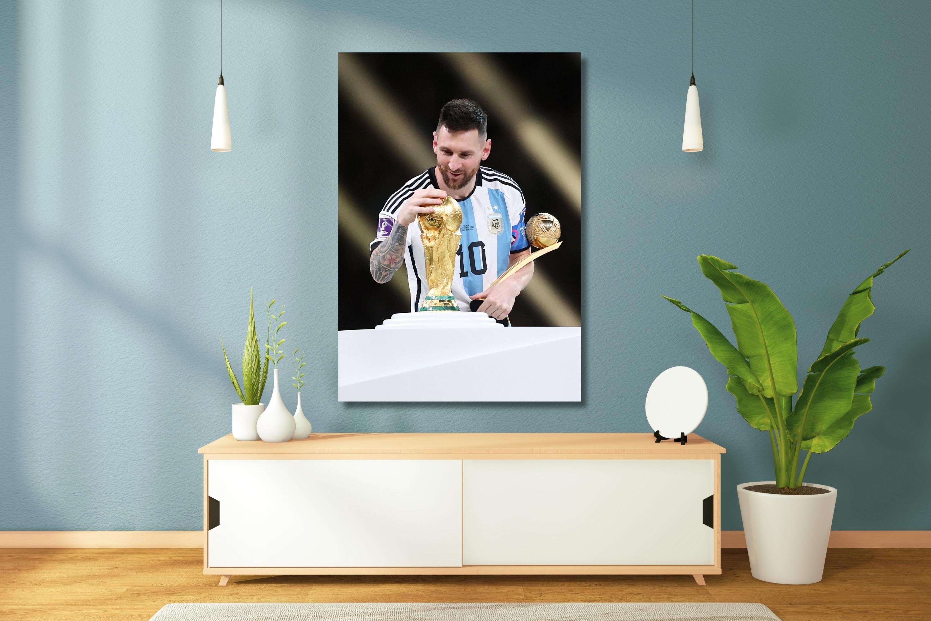 Football Legend Lionel Messi Poster,messi Kisses the World Cup,the ...