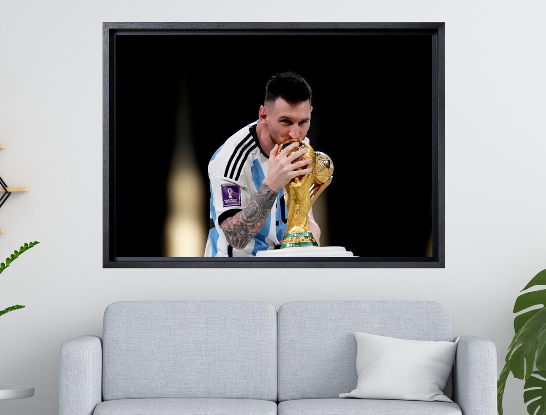 Football Legend Lionel Messi Poster,messi Kisses the World Cup,the ...