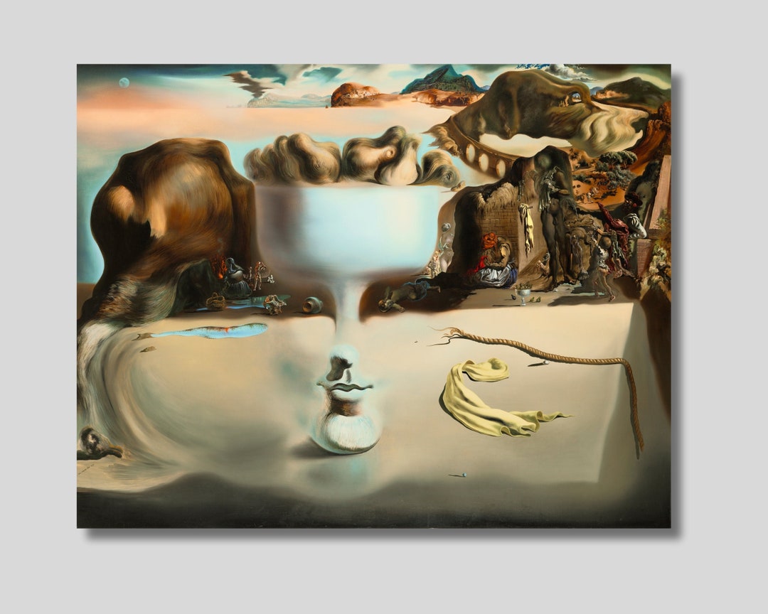 Salvador Dali Apparition of A Face and Fruit Dish on A Beach Poster ...