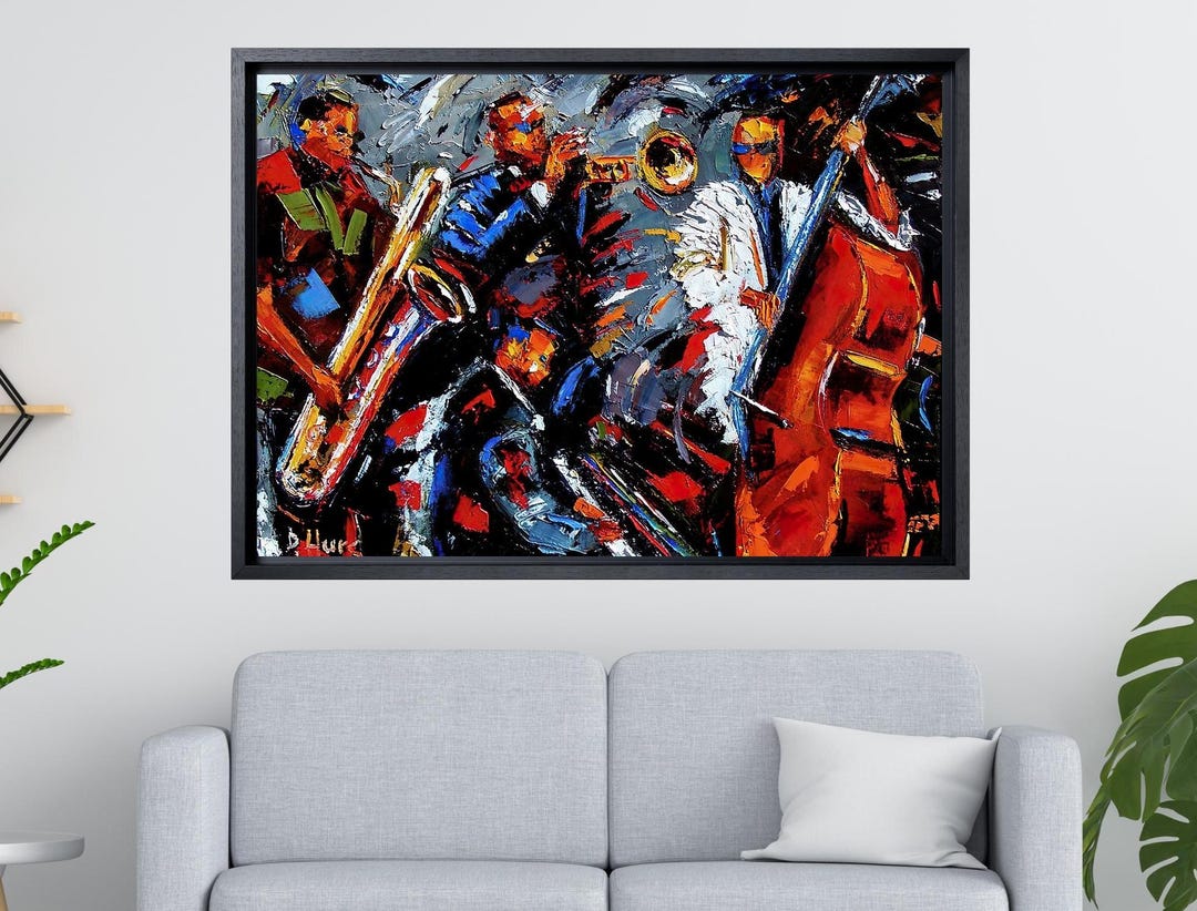 Abstarcts Jazz Musicians Canvas Wall Art, Jazz Musicians Poster Print ...