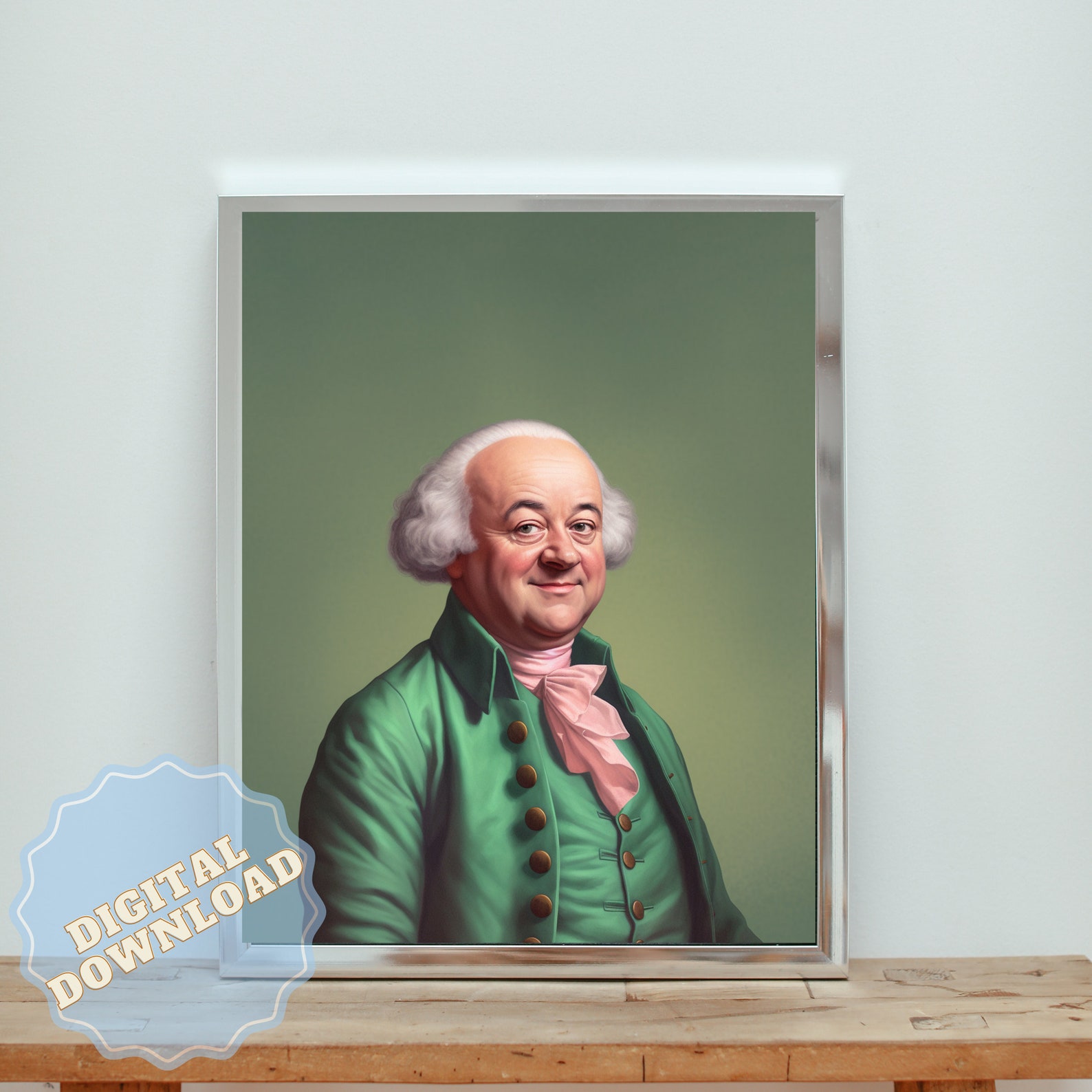 John Adams Hyper-realistic Pop Art Digital Portrait Instant Download ...