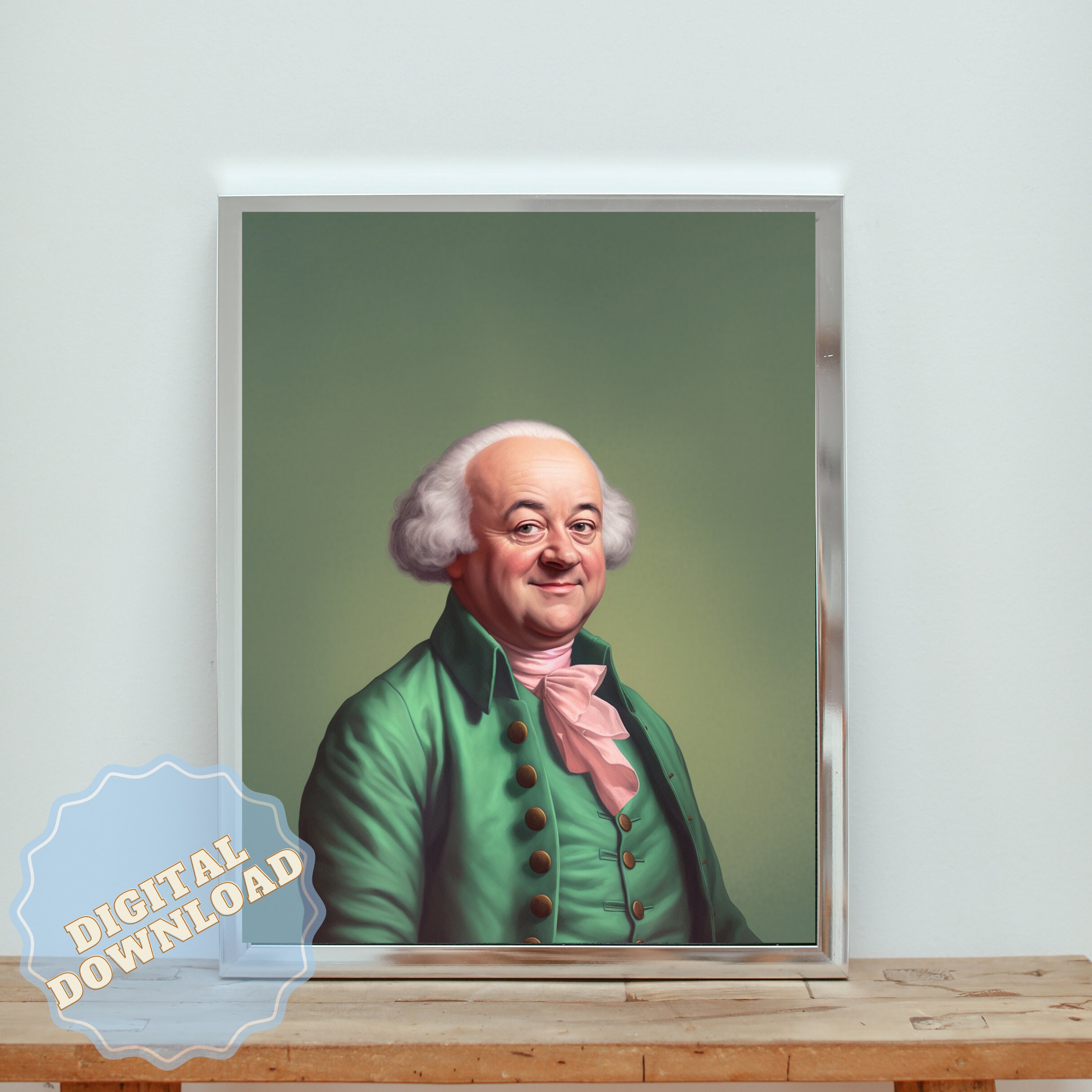 John Adams Hyper-realistic Pop Art Digital Portrait Instant Download ...