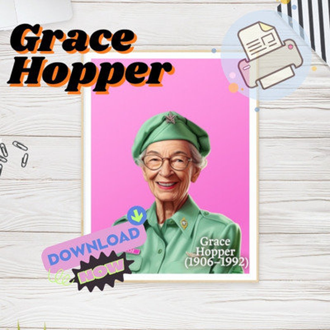 Grace Hopper Hyper-realistic Pop Art Portrait Digital - Etsy