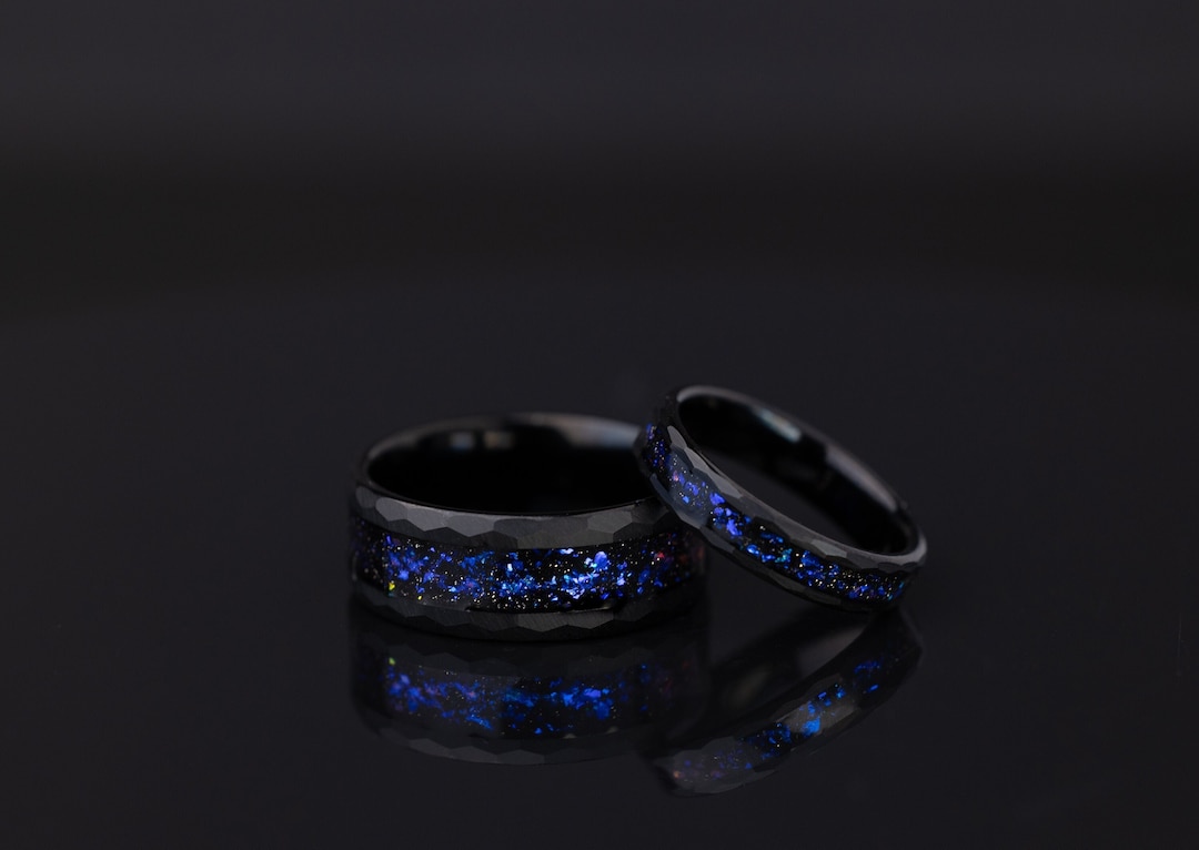 Space Galaxy Ring, Couples Set Space Galaxy Ring, His and Hers Wedding ...
