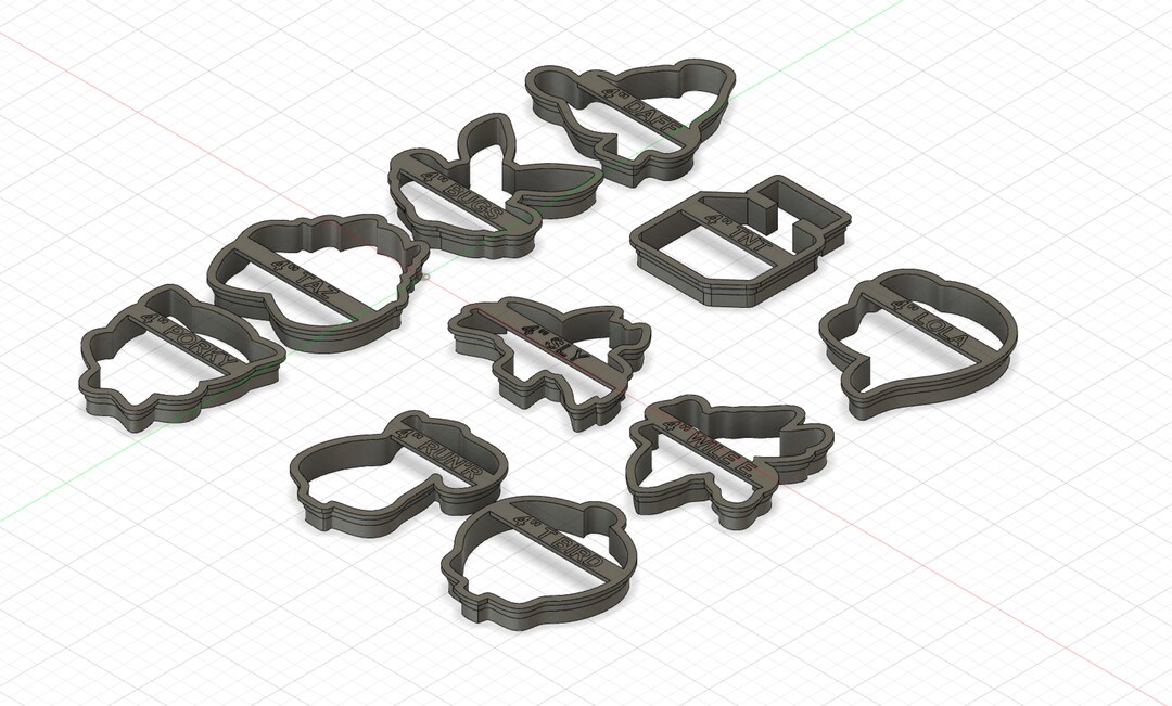 Kookie Cutterz Looney Tunes FULL SET outline Only Specialty Cutters ...