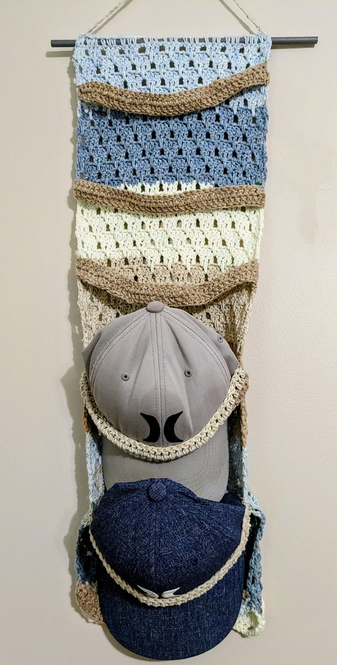 Hanging Hat Organizer Crochet Pattern Boho Décor Baseball - Etsy