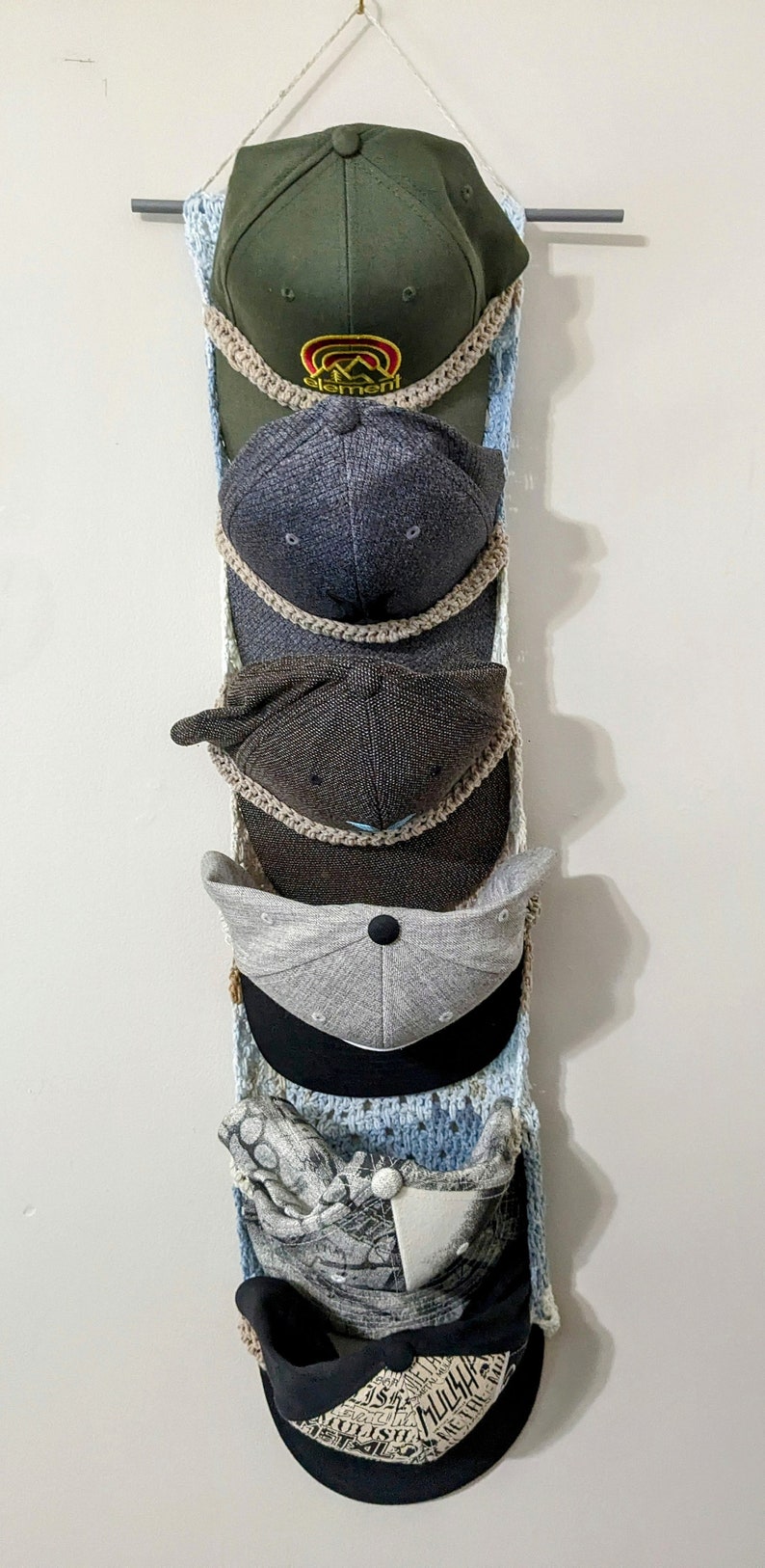 Hanging Hat Organizer Crochet Pattern, Boho Décor, Baseball Cap/ Hat ...