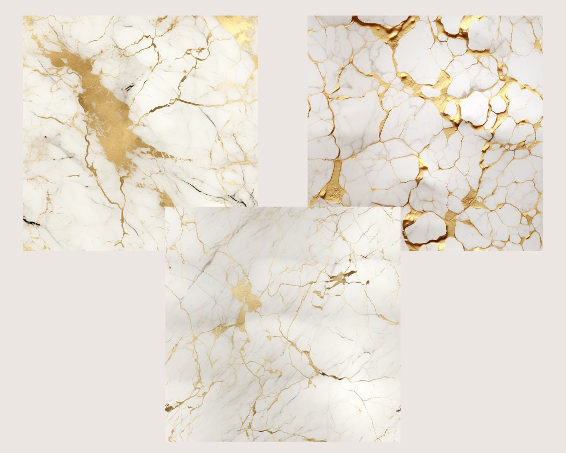 White Gold Marble Digital Paper, White Marble Textures, White Marble ...