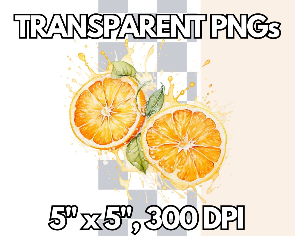 Oranges Watercolor Clipart Bundle, Images of Refreshing Summer Orange ...