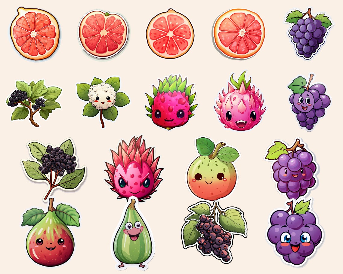 Fruit Sticker Watercolor Clipart PNG, Printable Stickers, Sticker ...