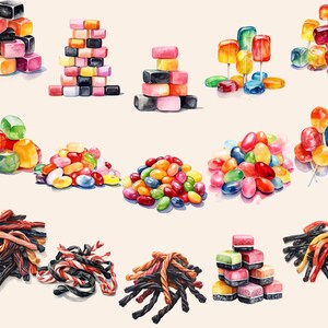 Candy Watercolor Clipart, Printable Lollipop Clipart, Rainbow Candy ...