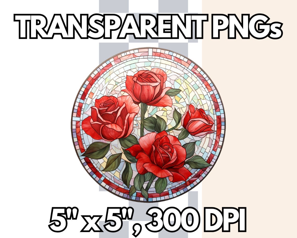 Red Rose Mosaic Clipart, Watercolor Mosaic Rose Clipart, Digital ...