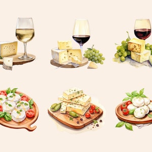 Cheese Board Clipart, Food Clipart, Cheese Illustrations, Cheese Boards ...
