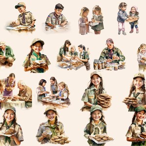 Girl Scout Cookies Watercolor Clipart, Girl Scout Clip Art Graphics ...