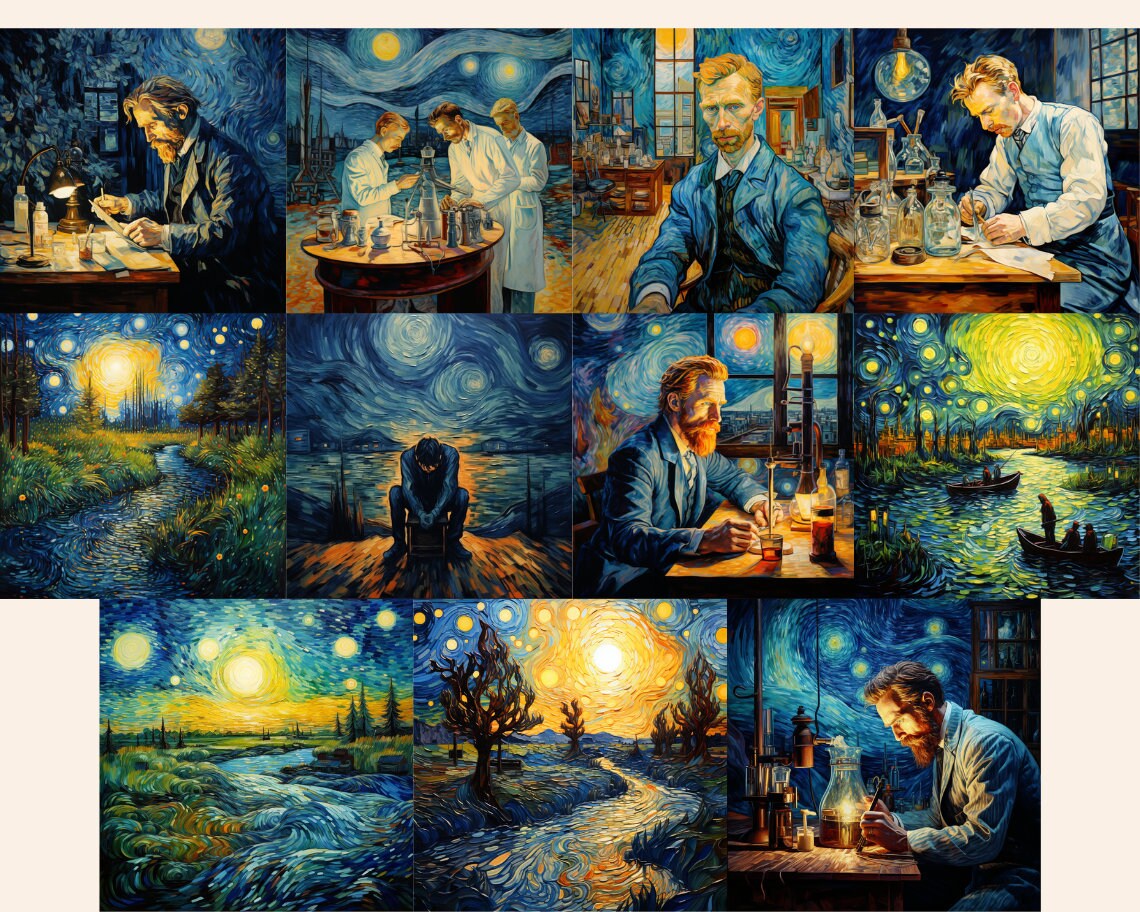 Modern Van Gogh Digital Painting Digital Paper Digital Art - Etsy