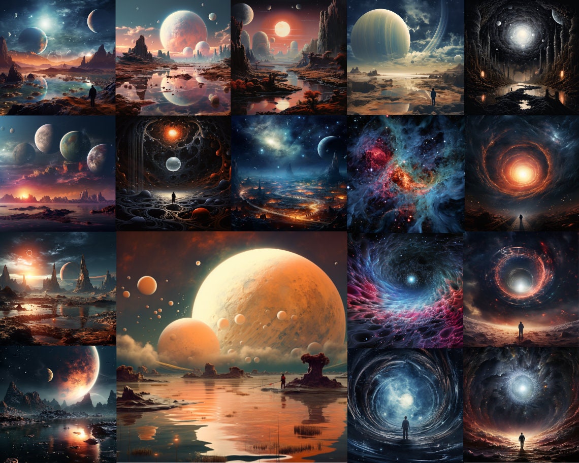 Space Digital Papers Bundle, Solar System Clip Art, Galaxy Planets PNG ...